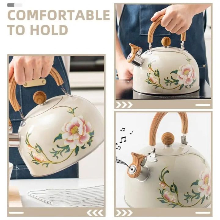 New 3L Whistling Kettle Teapot Stainless Steel Universal Tea Jug ...
