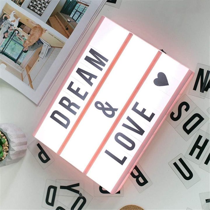 LED Light Up Box Cinematic Message Board Cinema Letters Numbers DIY ...