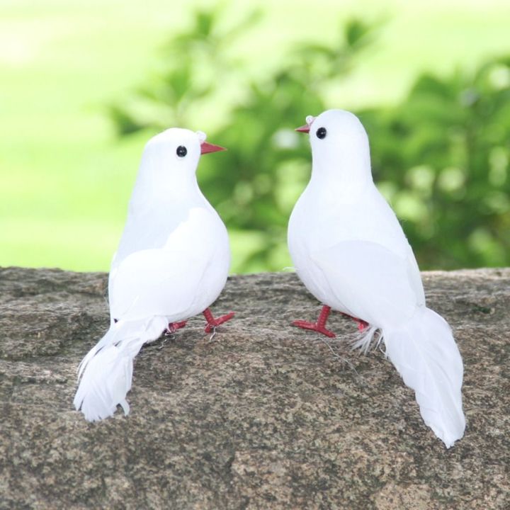 Vivid Small Peace Dove Bird Spread Wings White Pigeon Foam Feather ...