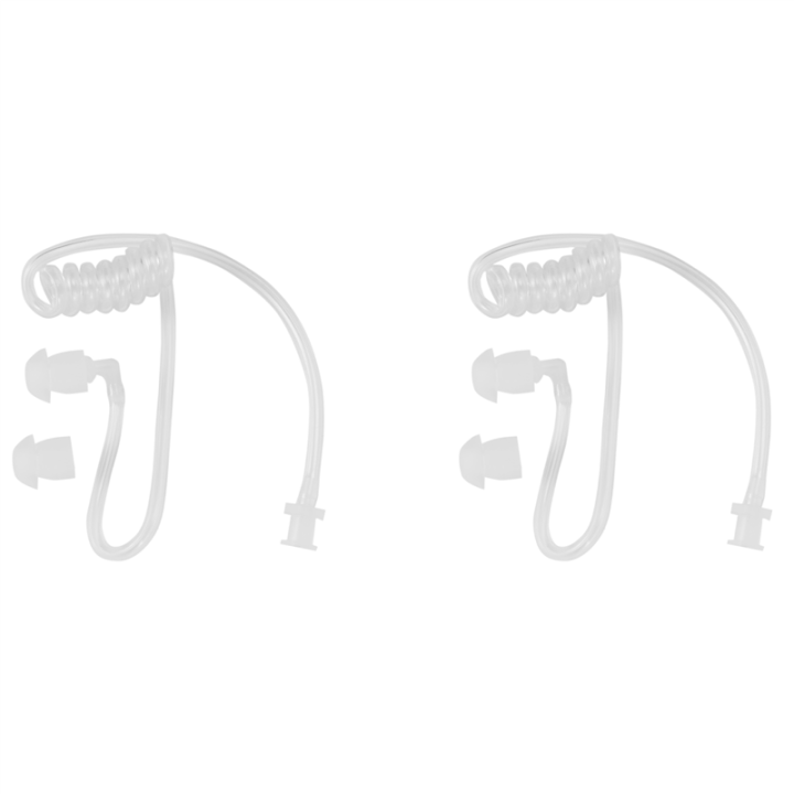 2X Earphone Accessories Transparent Coil Acoustic Air Tube Earplug for ...