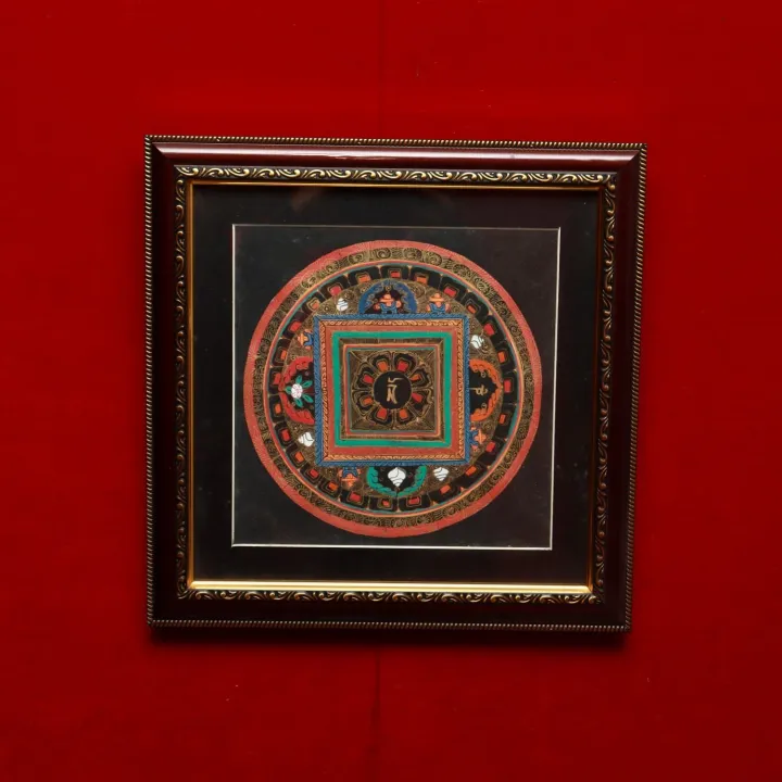 Black Color Mandala With Frame Thanka Painting 20-20cm | Daraz.com.np