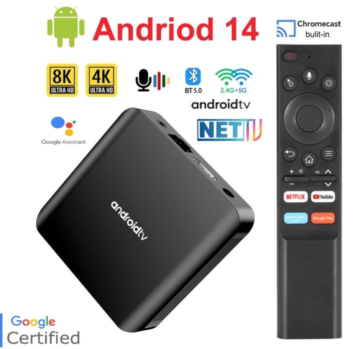 TV98 Android Tv Box 14, Voice/Bluetooth 2+16 Remote, 8K TV Box, Tiktok, NetTv | Daraz.com.np