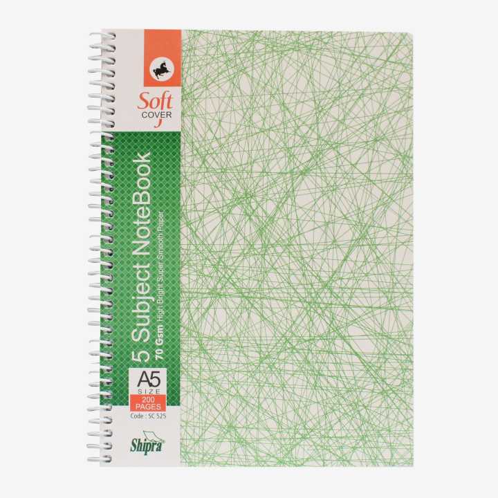 Green Shipra A5 Soft Cover 5 Subject Note Book | Diary | Daraz.com.np