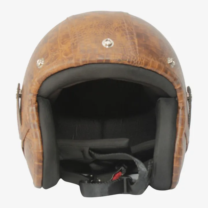 Leather Yeti Jet Helmet For Bullet Bike | Daraz.com.np