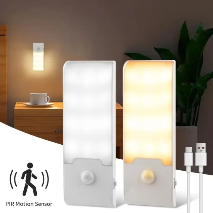 Wall Lamp Rechargeable LED Induction Night Light Motion Sensor Warm ...
