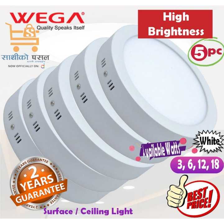 5 pc - Wega Led Panel Light - Ac - 6W Round Daylight (Surface Panel ...
