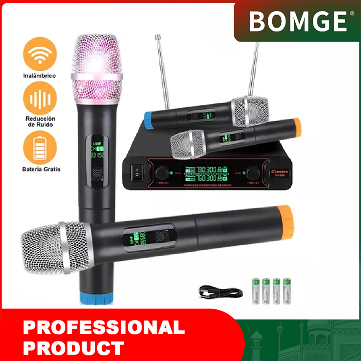 This black microphone system has a dual frequency channel and a wide ...