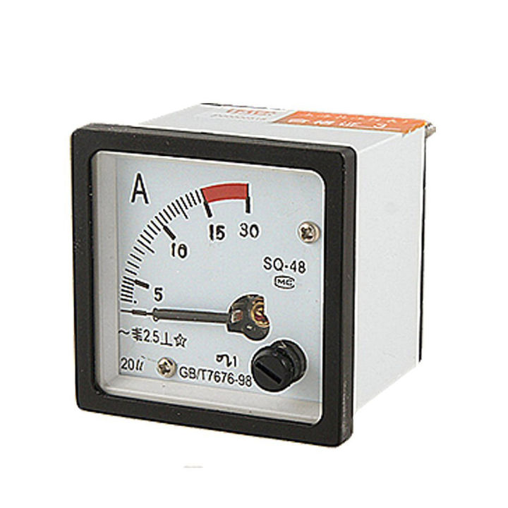 (COKP) SQ48 Analog AC Current Panel Meter Ammeter 0-15A Gauge White ...
