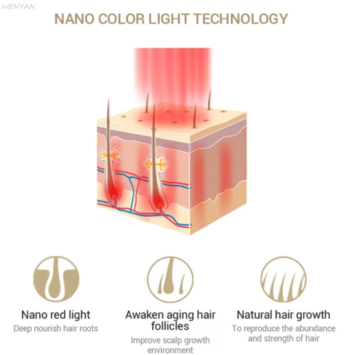 WENYAN Electric Laser Hair Growth Comb Anti Hair Loss Massage Therapy ...