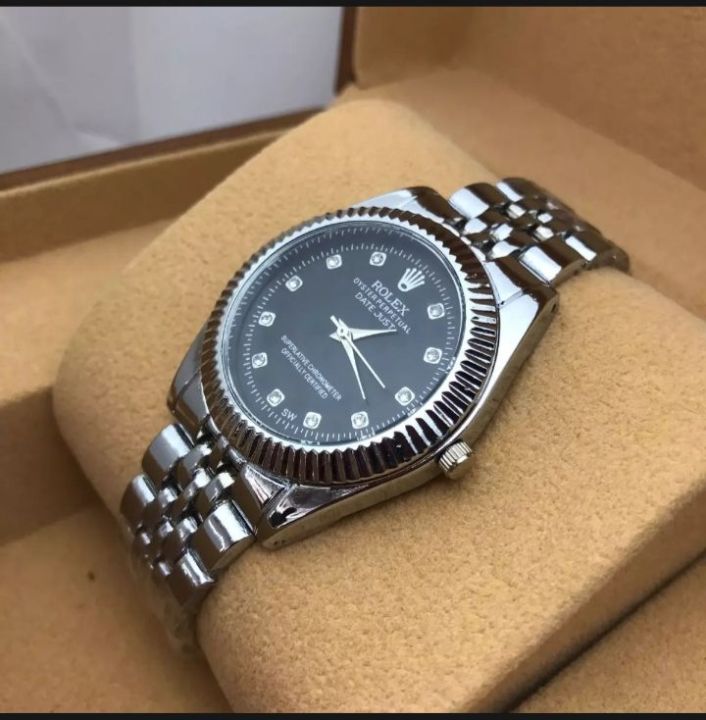 ROLEX LADIES WOMEN STAINLESS STEEL SILVER CHAIN LUXURY WATCH | Daraz.com.np