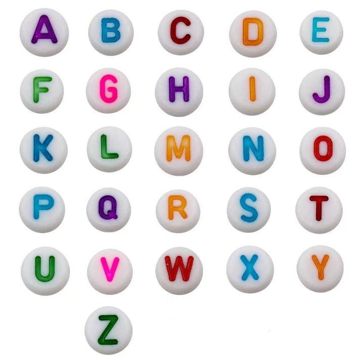 40 Gram Random Round Acrylic Colorful Alphabet Beads for DIY Loom Bands ...