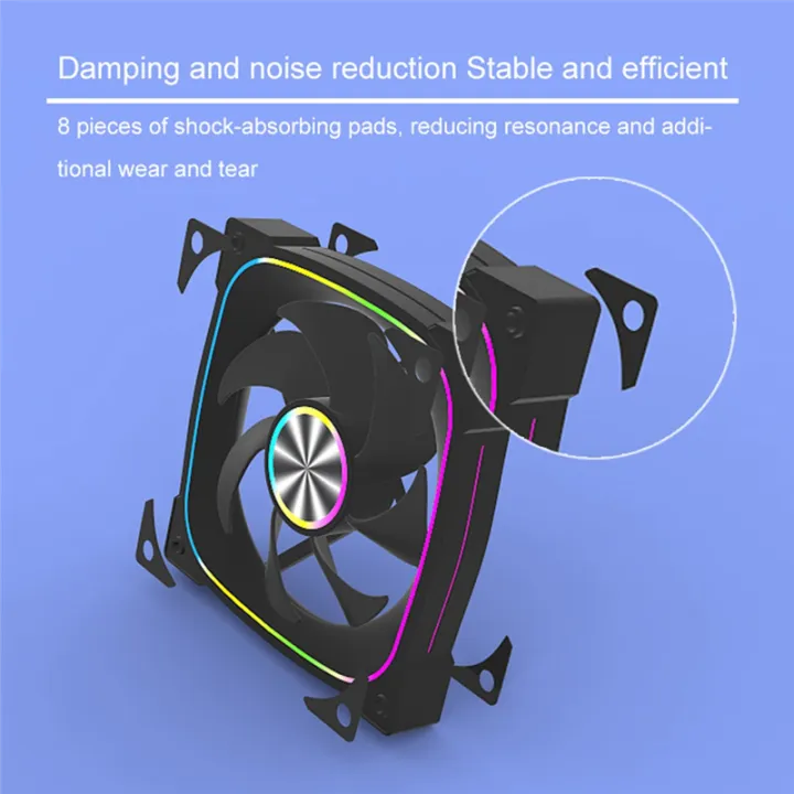 Desktop Case Cooling Fan 12cm ARGB Chassis Fan Temperature Controlled ...