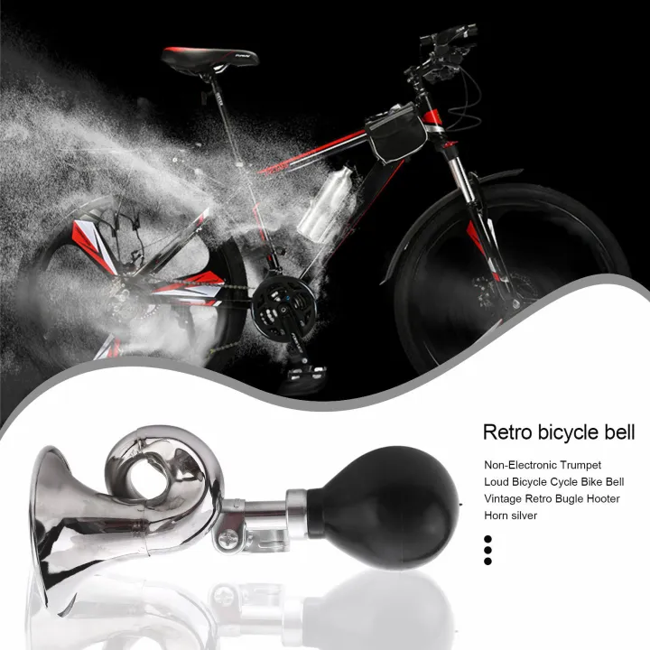 Non-Electronic Trumpet Cycle Bike Bell Vintage Retro Bugle silver ...