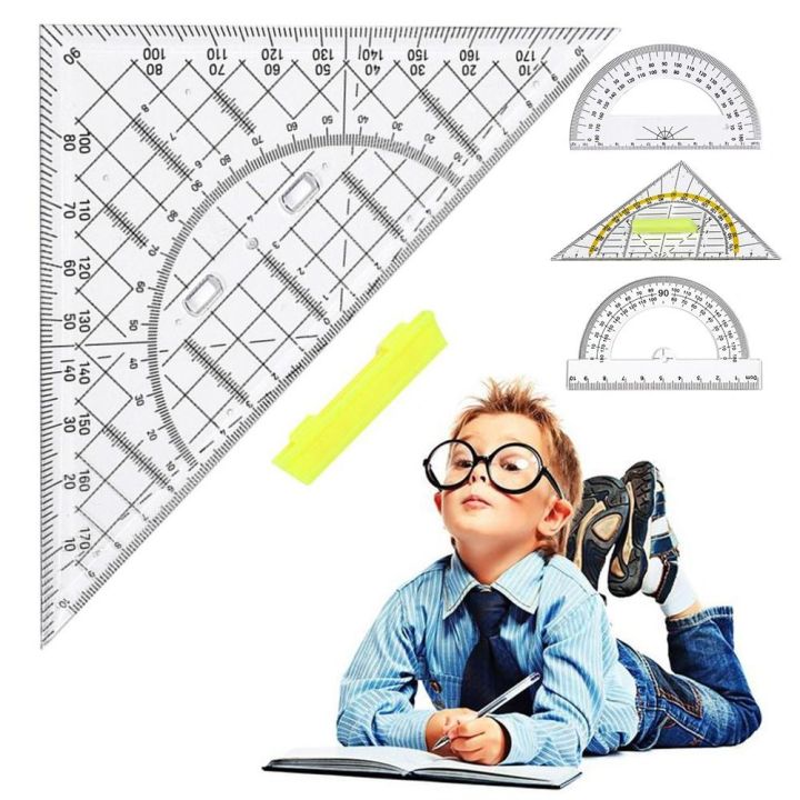 Professional Plastic Set Square Drafting Tools With Handle Triangle ...