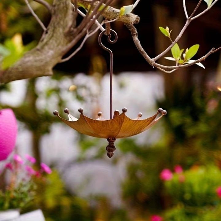 High Quality Umbrella-shaped Bird Feeder Tray Iron Outdoor Hanging ...