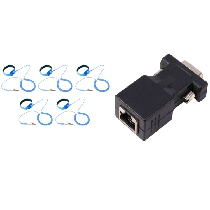 1 Pcs VGA Extender Male To LAN CAT5 CAT6 RJ45 Network Cable Adapter & 5 ...