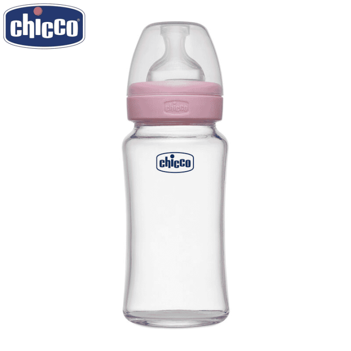 Chicco Well-Being Glass Feeding Bottle (240ml, Medium Flow) (Pink) | Daraz.com.np
