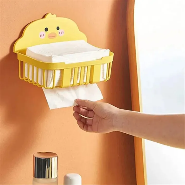 Cute Little Yellow Square Duck Tissue Box Space Saving Mini Paper Box ...
