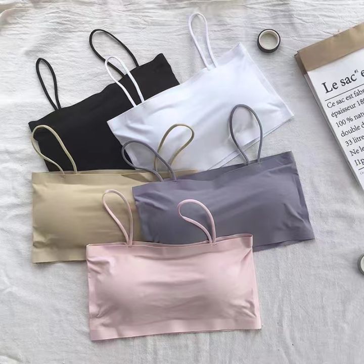 Women Cotton Blend Spaghetti strap Top Assorted Color Tube Bra | Daraz ...