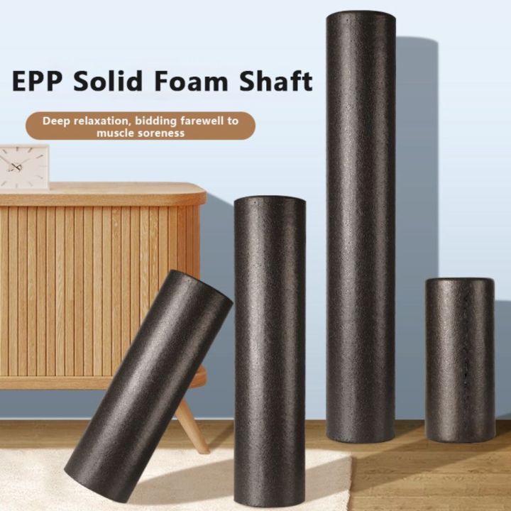 Simple High-Density Foam EPP Yoga Foam Roller Solid Foam Shaft Black ...