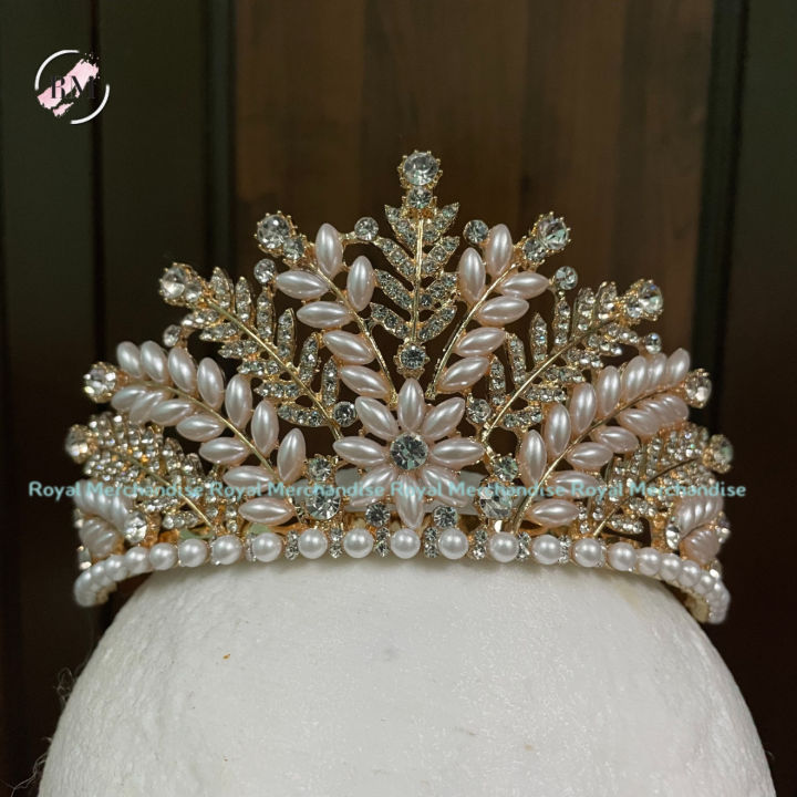 Crown / Golden Heavy Bridal Crown / Tiara / Engagement Tiara / Silver ...