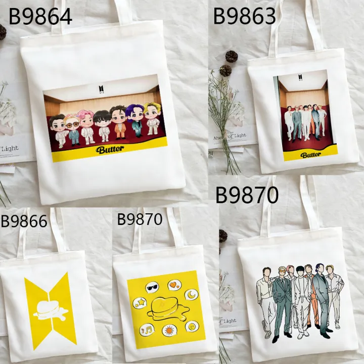 Kpop BTS butter tote bag Kpop Harajuku ulzzang girl canvas bags handbag ...