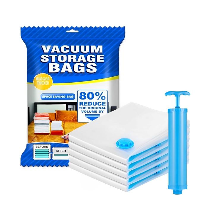 Smart Vacuum Storage Reusable (Free Pump) Seal Zip Lock Space Saver ...