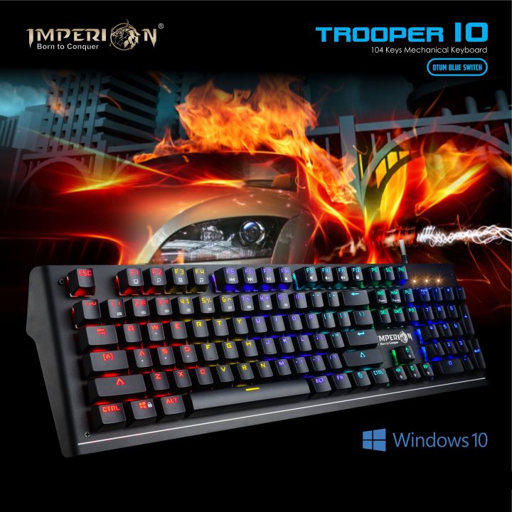 Imperion KG-M10F Trooper 10 Mechanical Gaming Keyboard Red Switch 104 ...