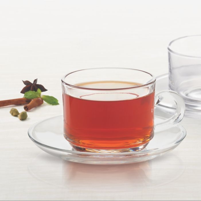 Transparent Crystal Clear Glass Tea Cup Set 180ML - Set Of 6 | Daraz.com.np