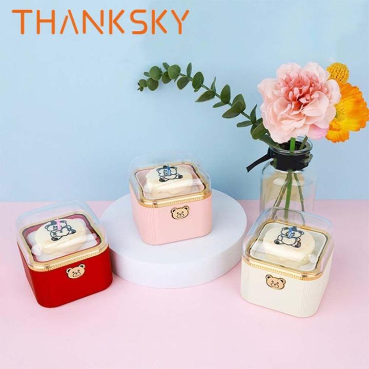 Packaging Box Cartoon Bear Flip Ring Box Romantic Automatic Rotating ...