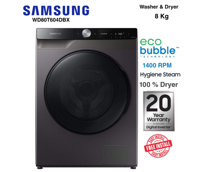 Samsung Washer & Dryer 8 Kg Wash & 6 Kg Dry Washing Machine With Wifi ...