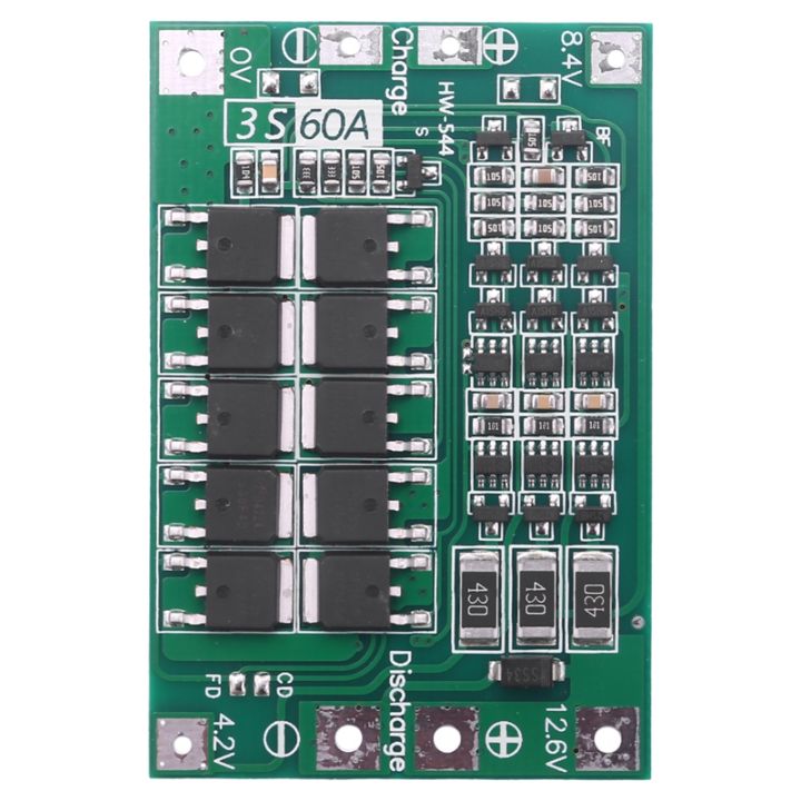 3S 60A Bms Board Lithium Li-Ion 18650 Battery Protection Board With ...