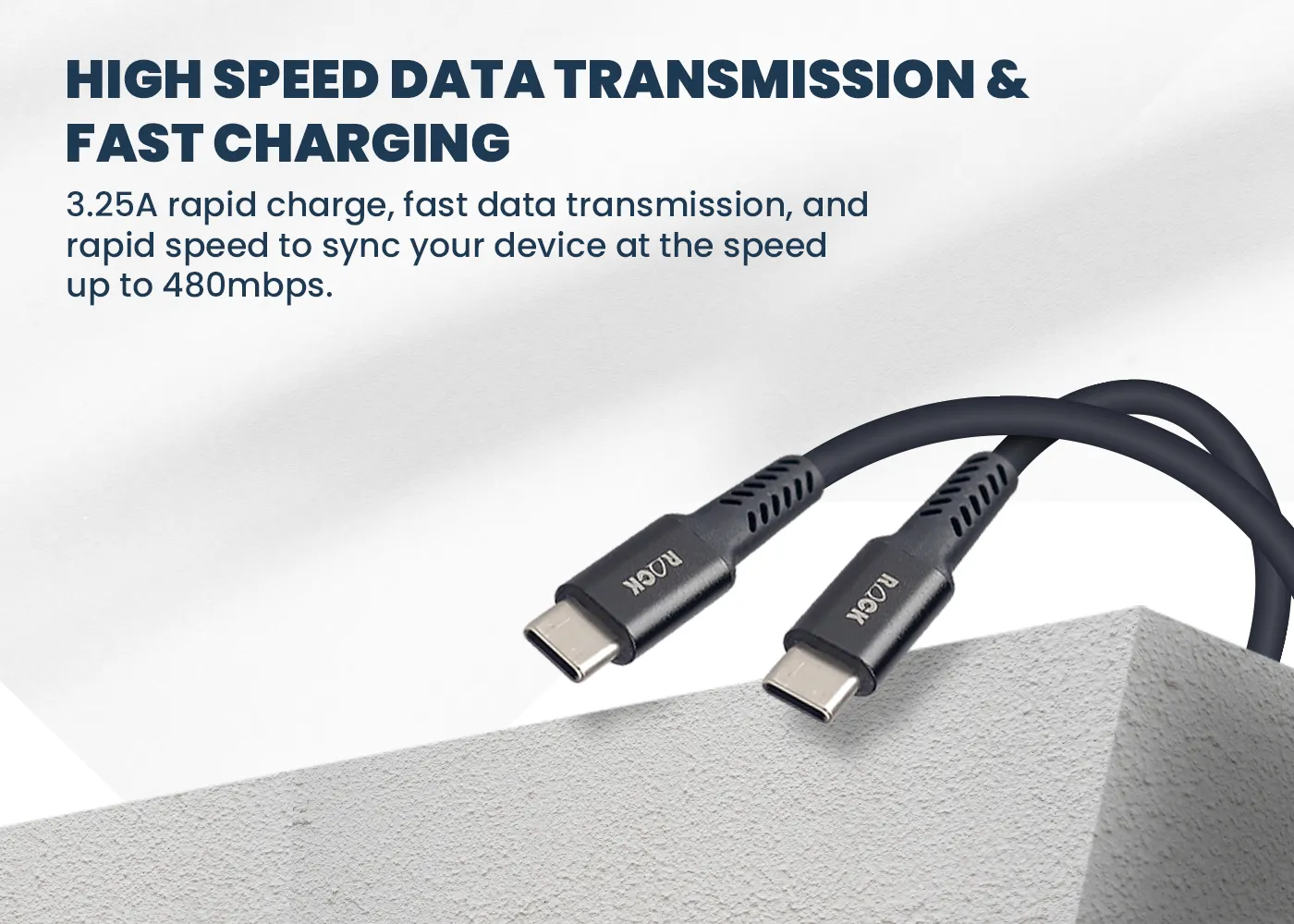 Rock Usb Type C To Type C L 5a Current | 1meter | Jeevee