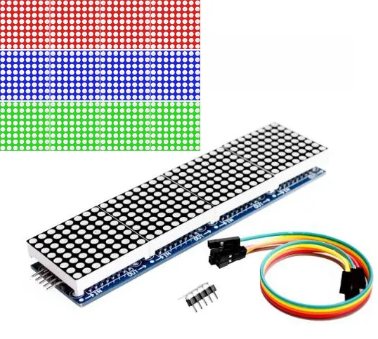 MAX7219 Dot Matrix Module For Arduino Microcontroller 4 In One Display ...