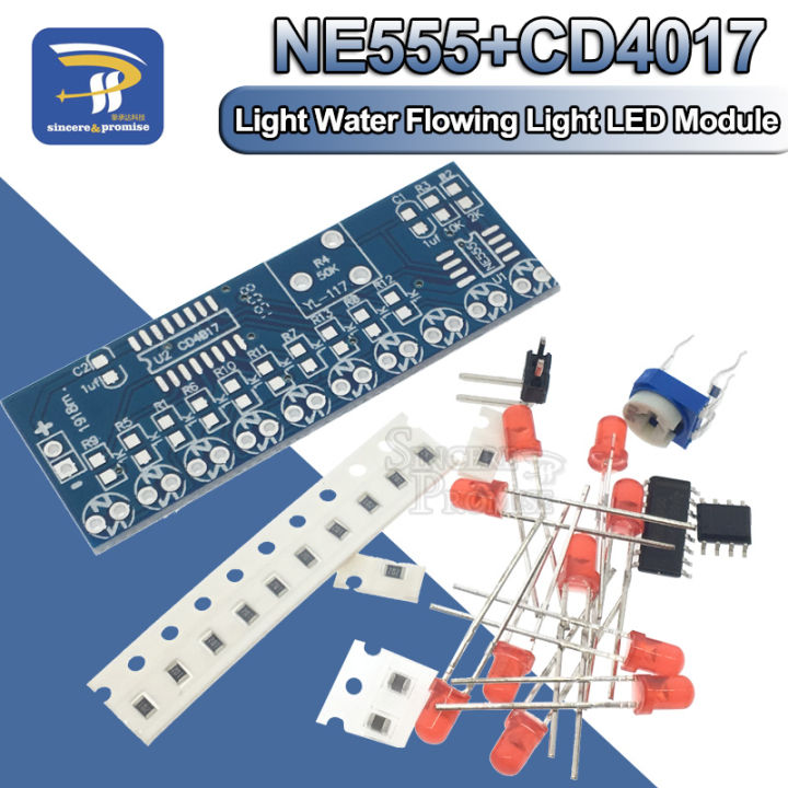 NE555 CD4017 Running LED Flow Light Electronic Production Suite Control ...