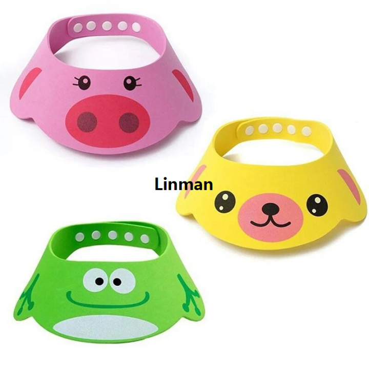 Linman Cute Baby Bath Shower Cap Adjustable Kids Infant Girl Boy Ear ...