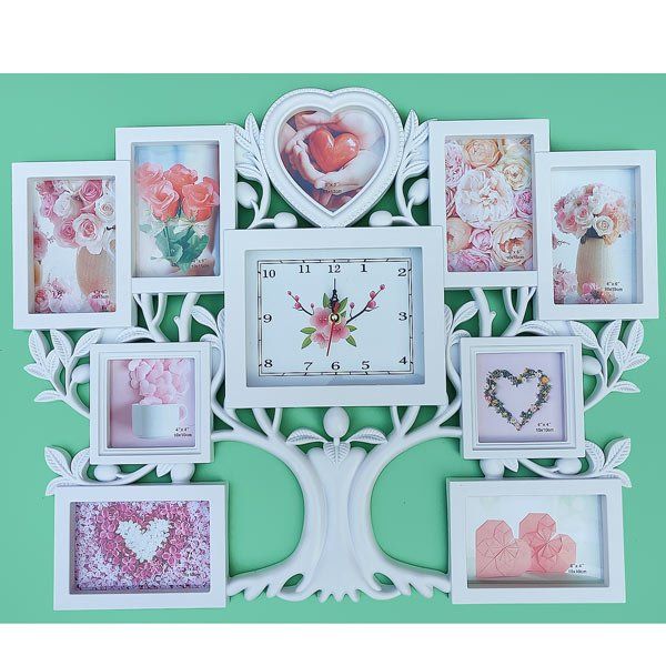 Tree Design Large Collage Photo Frame with Clock | Daraz.com.np