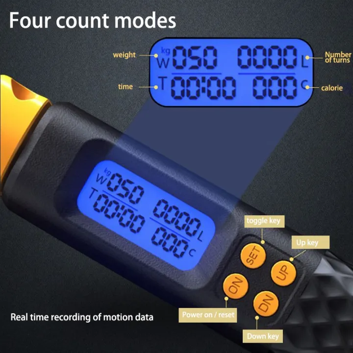 Workout jump rope weighted count adjustment jump rope calorie fitness ...