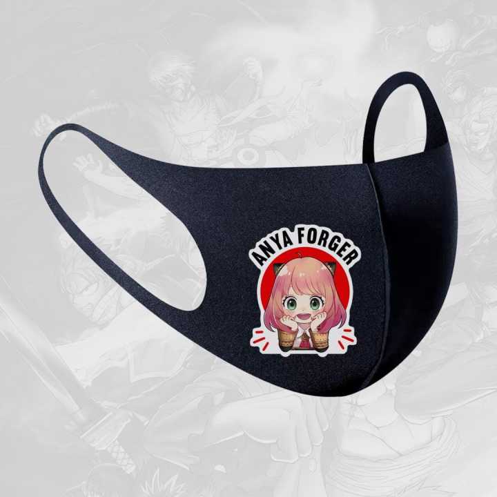 Spy X Family Anime Anya Forger Cute Happy Face Multicolor Printed Black ...