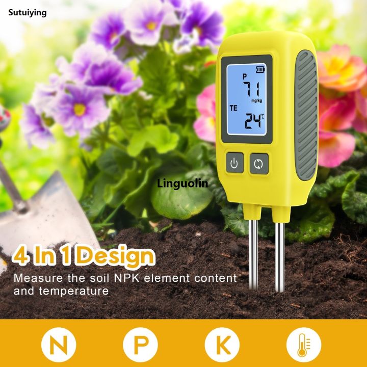 Linguolin Sutuiying 4in1 Digital Soil Tester Comprehensive Nitrogen ...