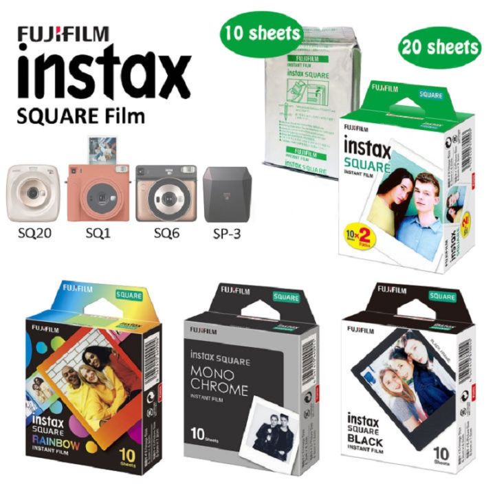 Fujifilm Instax Square White Edge Black Films Photo Paper (10-200 pcs ...