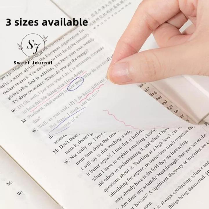 Sweet Journal 50 Sheets Transparent PET Sticky Notes Waterproof Stickys ...