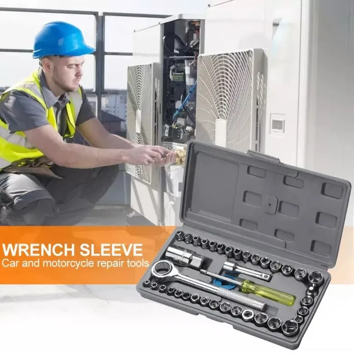 40 In 1 Wrench Tool Kit With Screwdriver And Socket Tool Box Set ...