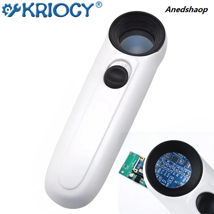 Anedshaop 40X Handheld Magnifier with 2 LED Light Illuminated Lamp ...