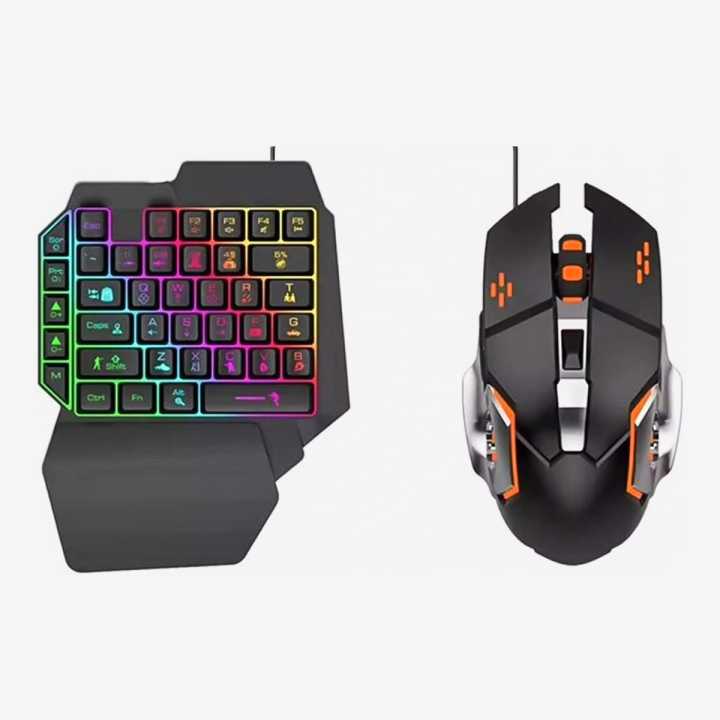 Keyboard Mouse Set Gaming Mouse Portable One‑Handed Gaming Mouse ...