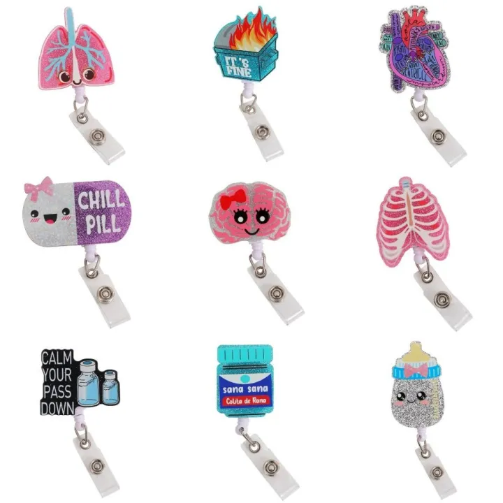 Cute Stretchable Organs Badge Clip Fall-proof High Resilience Nurse ...