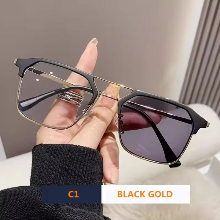 Changeable Glass Black/Without Case/Golden Black Metal Frame Sunglasses ...