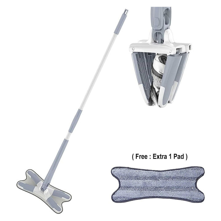 X-Type 360 Rotating Head Self Wringing Microfiber Floor Cleaning Wet ...