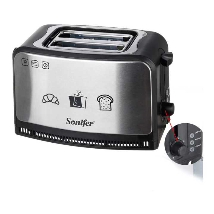 SONIFER SF-6088 Stainless Steel Toaster Automatic Fast Heating Bread ...