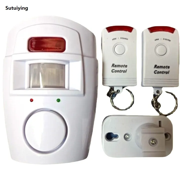 Sutuiying Motion Detector Alarm with 2 Remote Controls PIR Motion ...